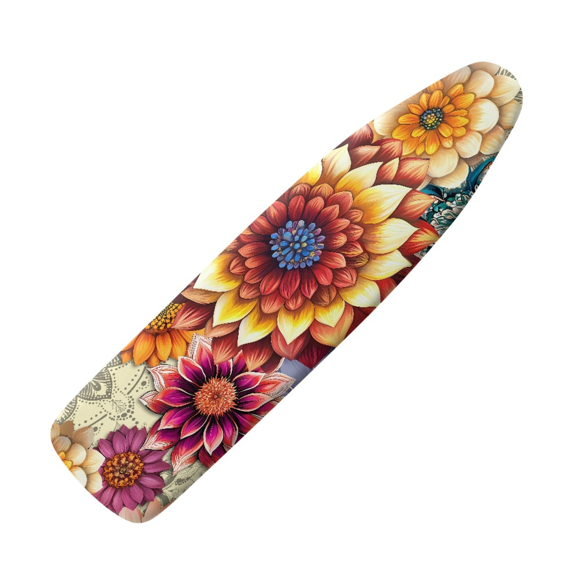 FKELYI Bohemian Flower Print Polyester Ironing Board Cover with Elastic ...
