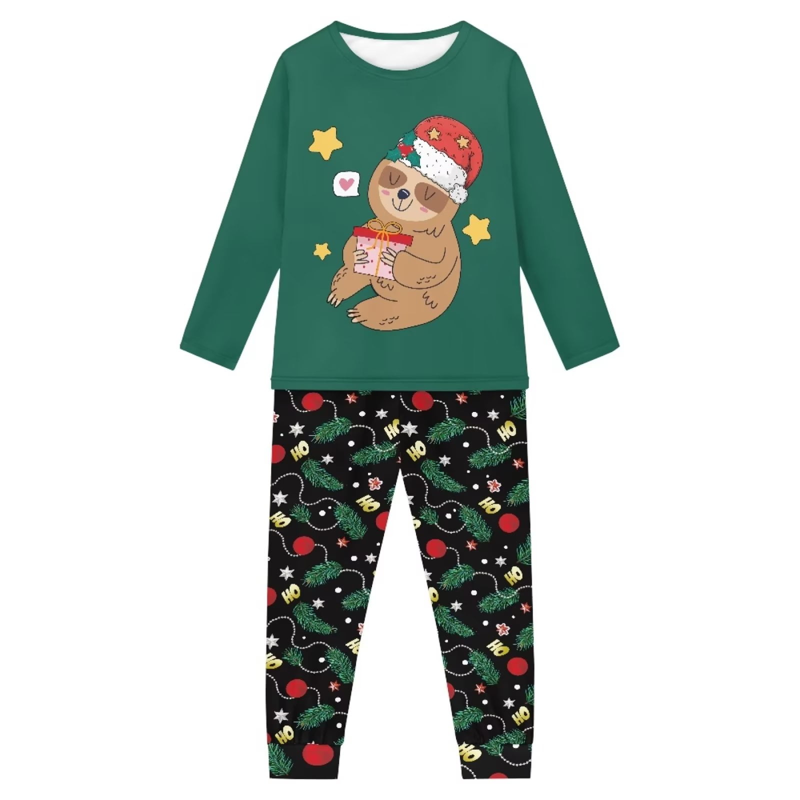 FKELYI Cartoon Sloth Pajama Aged 7-8 T Leisure Christmas Ho Ho Jogger ...
