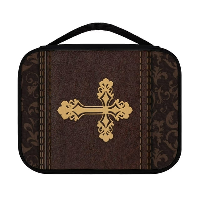 FKELYI Church Cross Bible Cover with Handle Polyester Bible Cover Case ...
