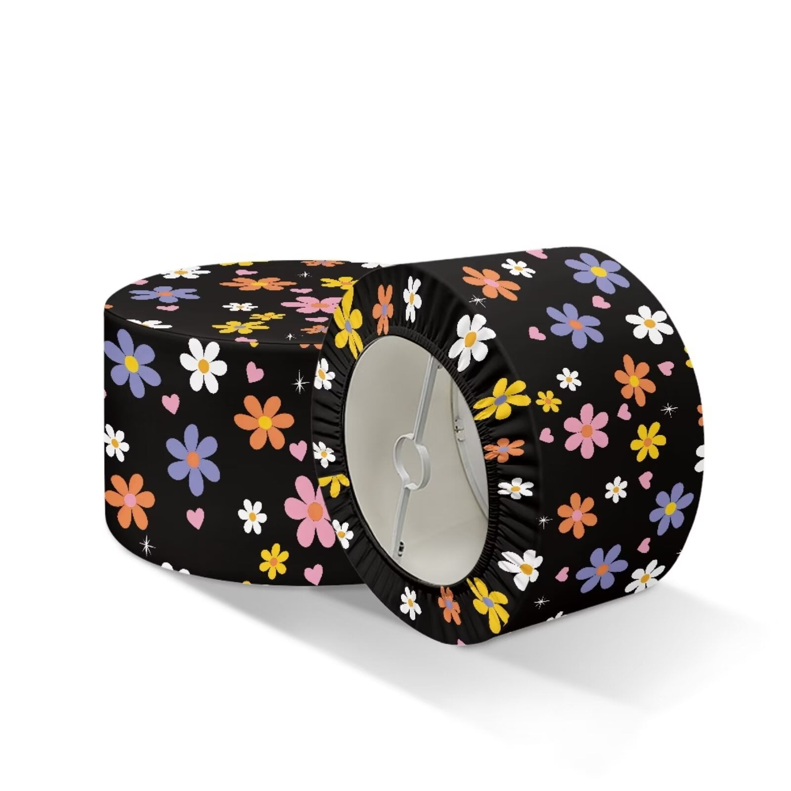 FKELYI Floral Daisy Lamp Shades 2 Pieces Lightweight Floral Lamp Shade ...