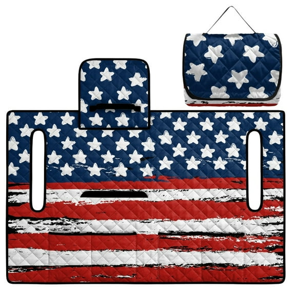 FKELYI Grunge USA Flag Print Golf Cart Seat Cover for 2-Person Seats ...