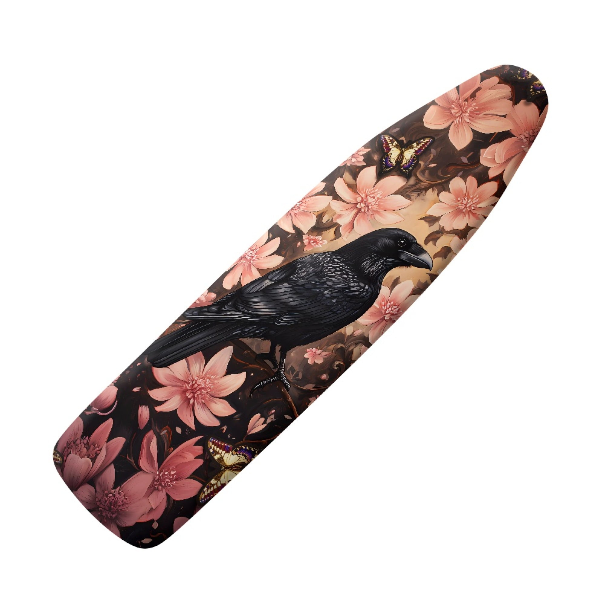 FKELYI Heat Resistant Iron Padding Covers Black Raven Pink Floral Print ...
