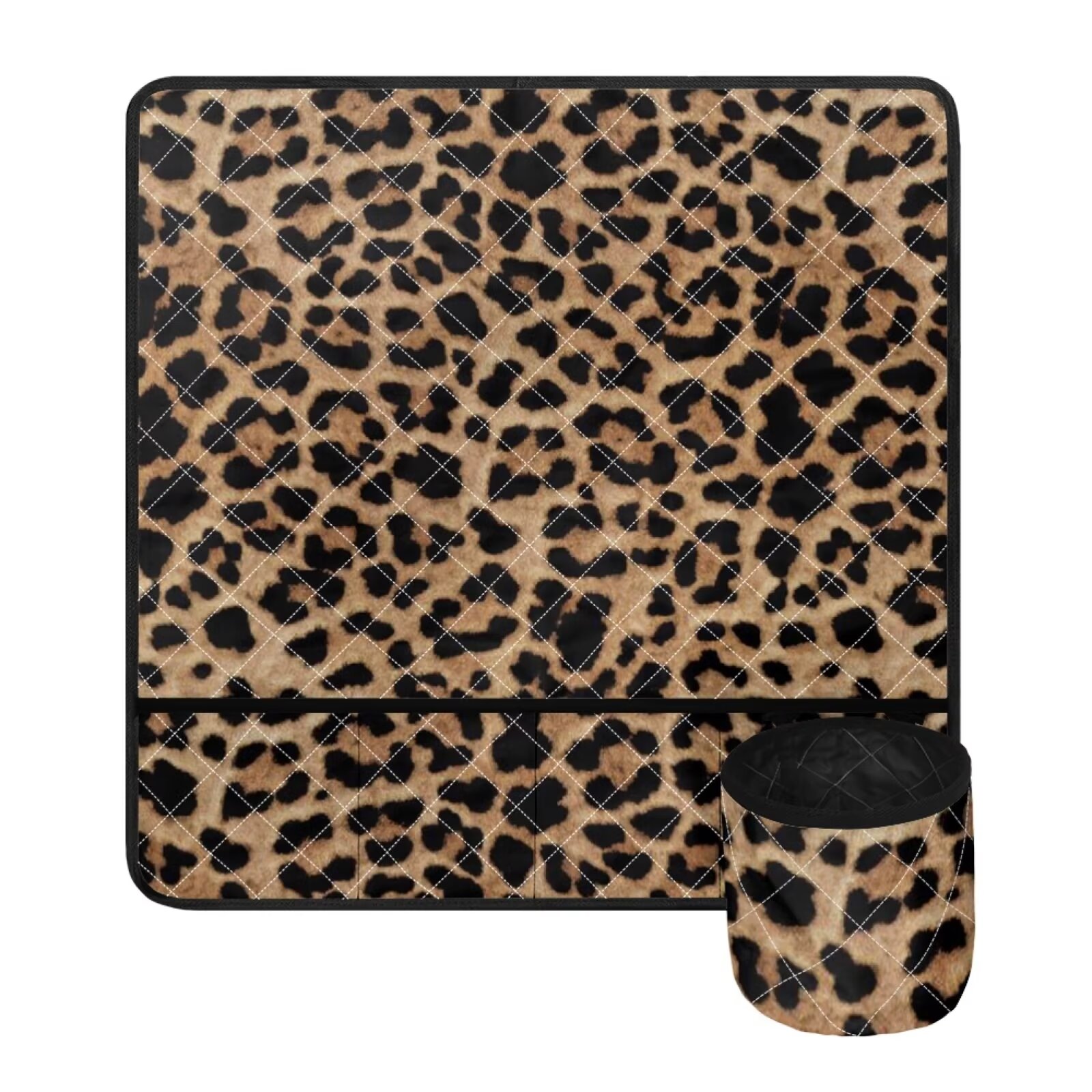 FKELYI Leopard Print Sewing Machine Pad with Small Tube Reusable Sewing ...