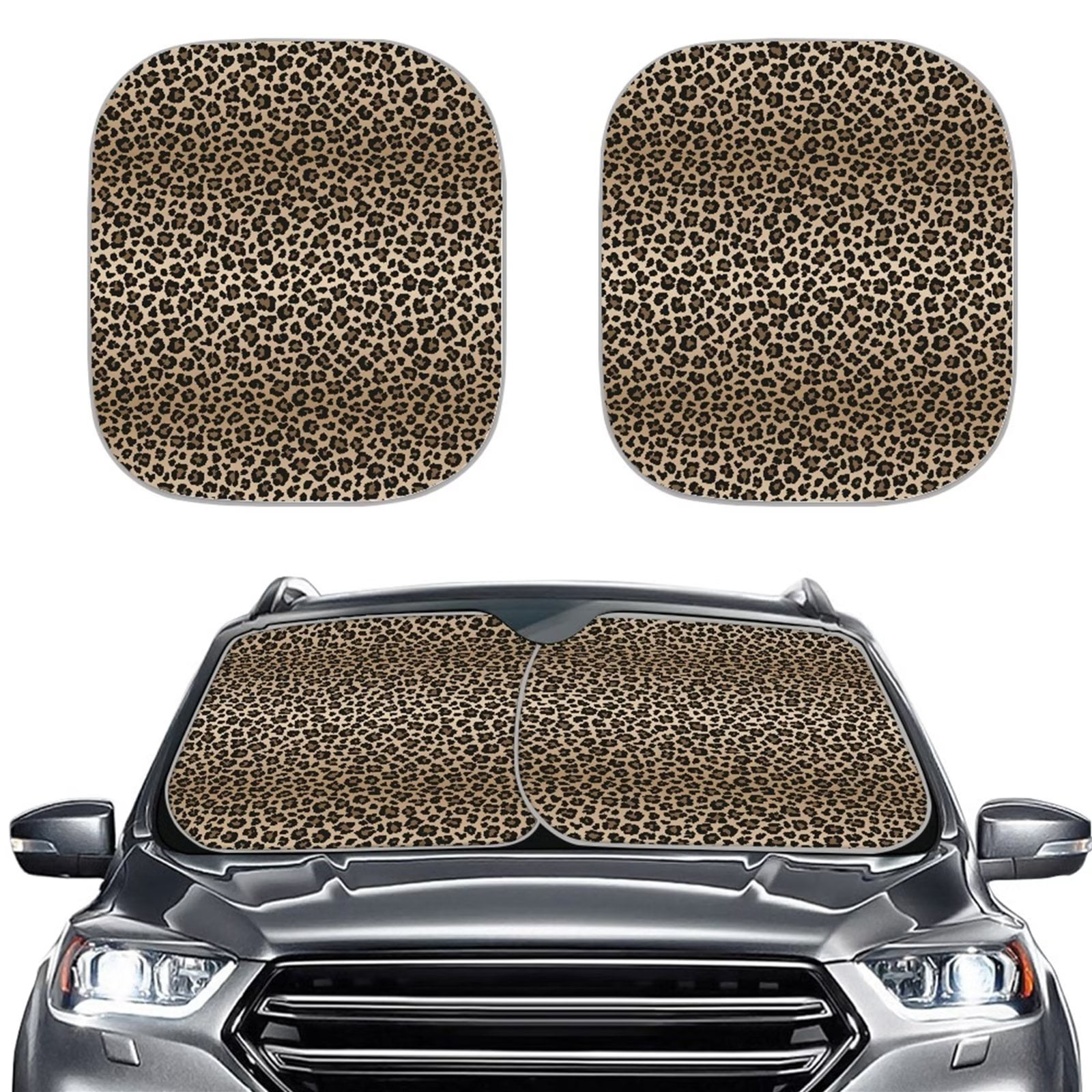 FKELYI Leopard Sun Shades for Car Windshield, Cute Car Windshield ...