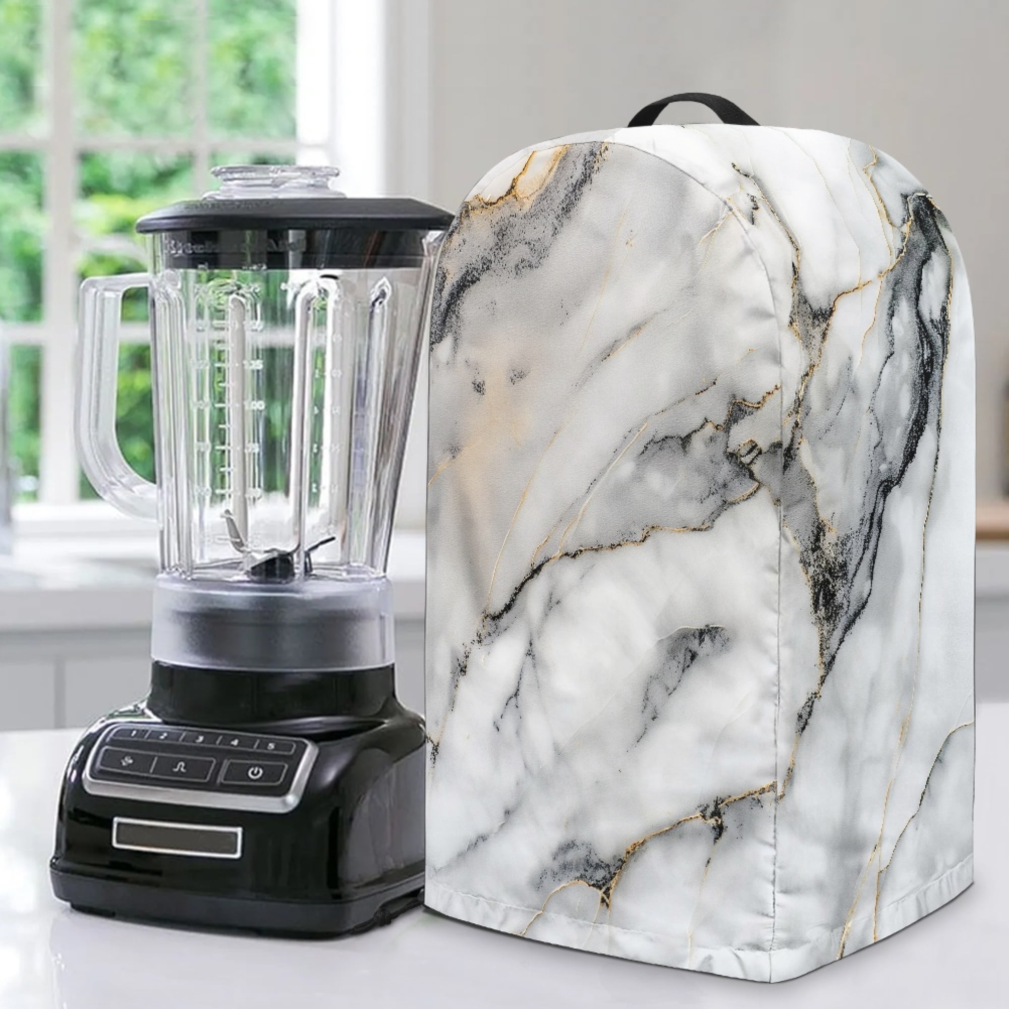 FKELYI Marble White Print Blender Dust Cover Kitchen Appliance Covers ...