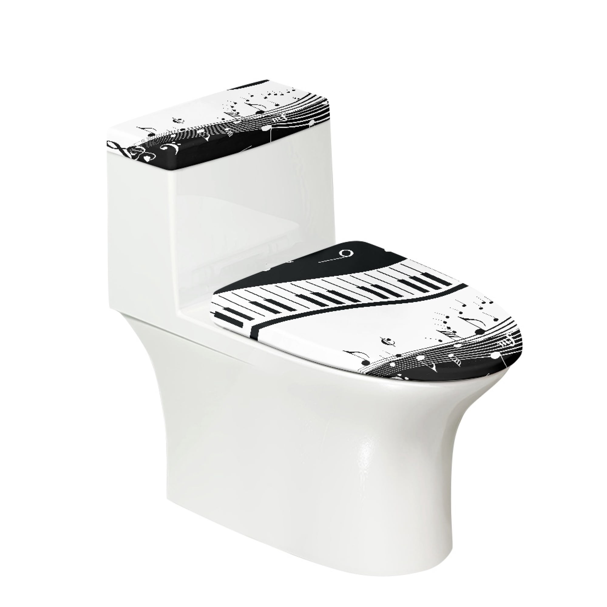 FKELYI Music Notes Toilet Lid Cover Washable Toilet Tank Lid Covers for ...