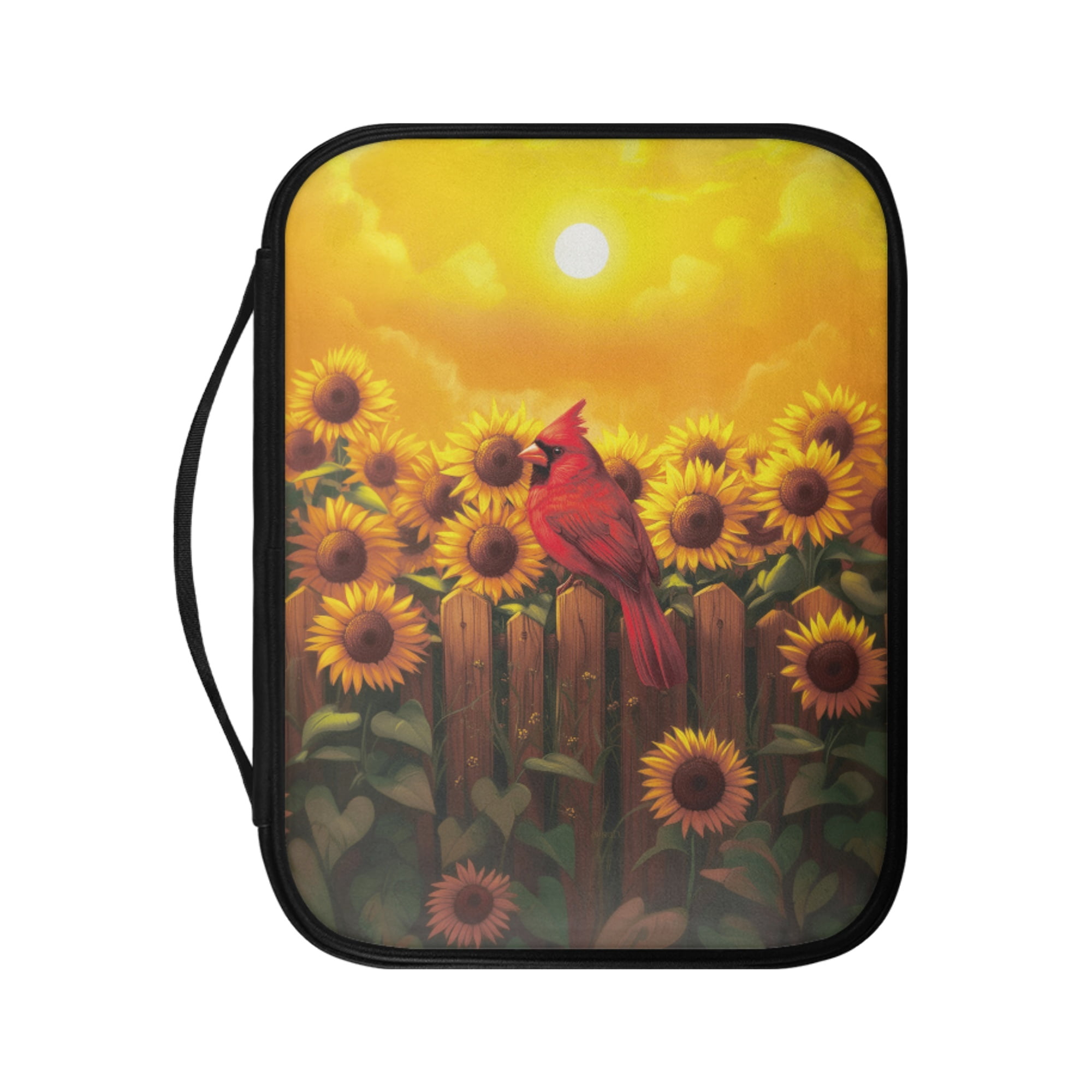 FKELYI PU Letaher Bible Cover with Handle Bible Carrier Case Cardinal ...