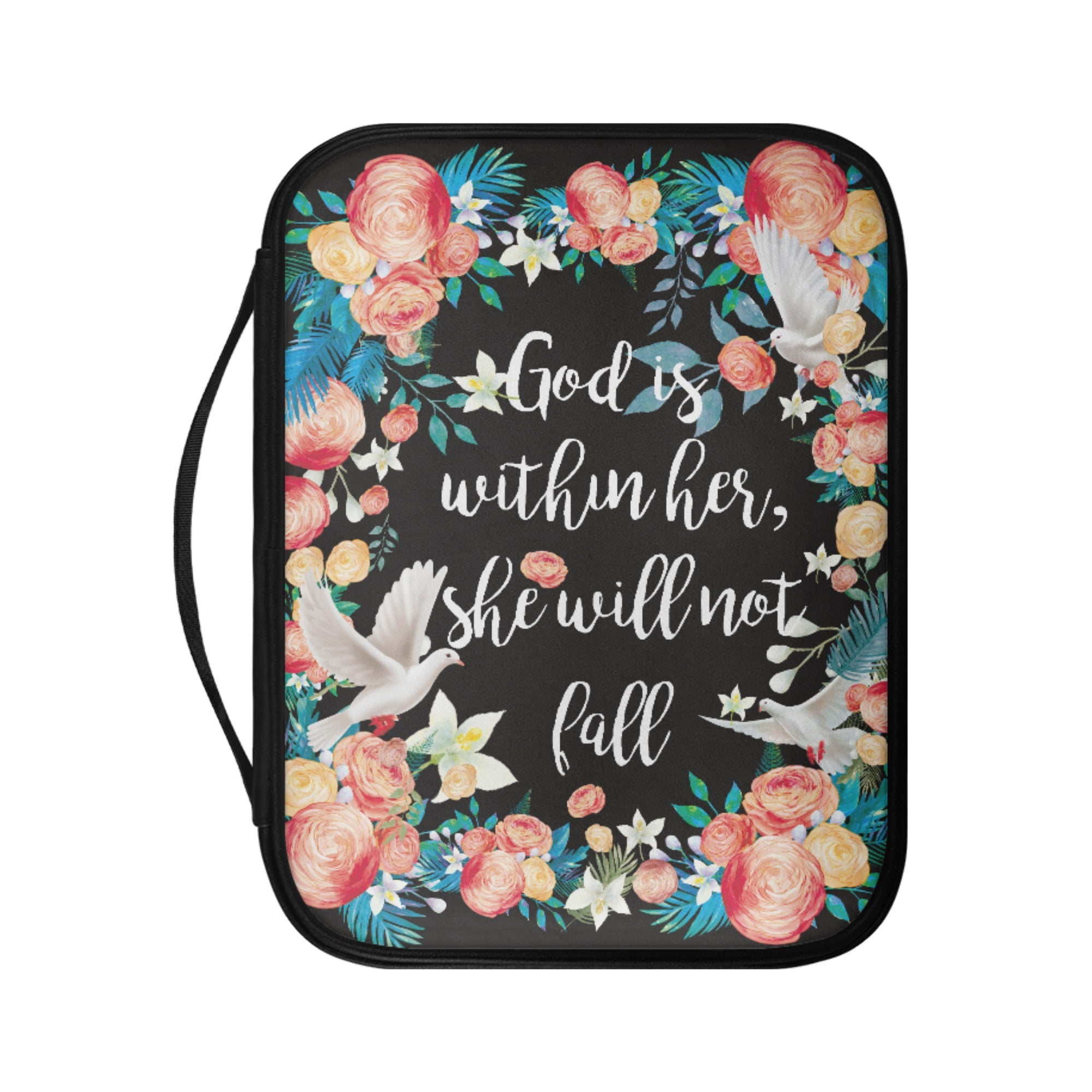 FKELYI Pigeon Floral Bible Verse Print PU Leather Bible Cover with ...