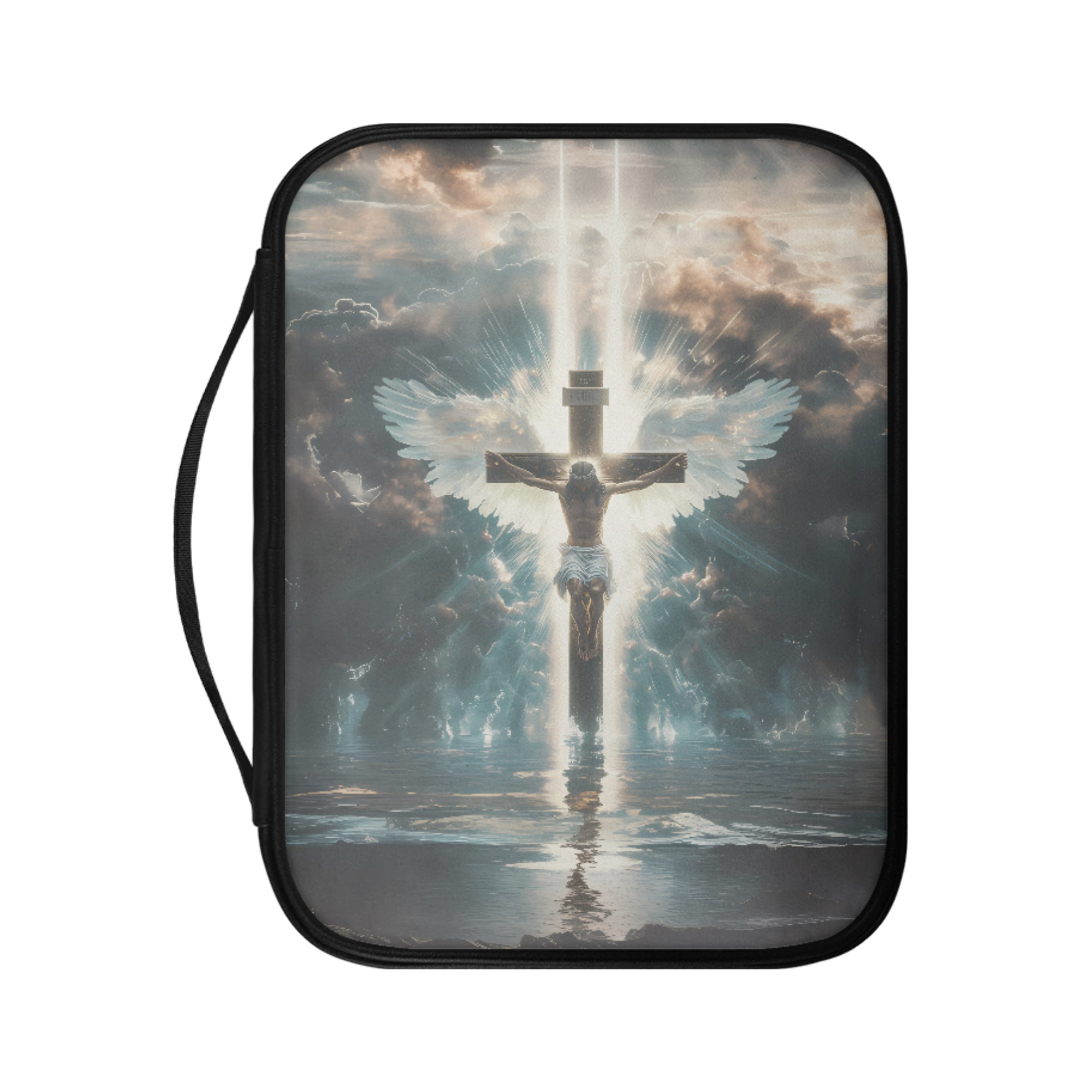 FKELYI Vintage Cross Jesus Print PU Leather Bible Cover for Prayer ...