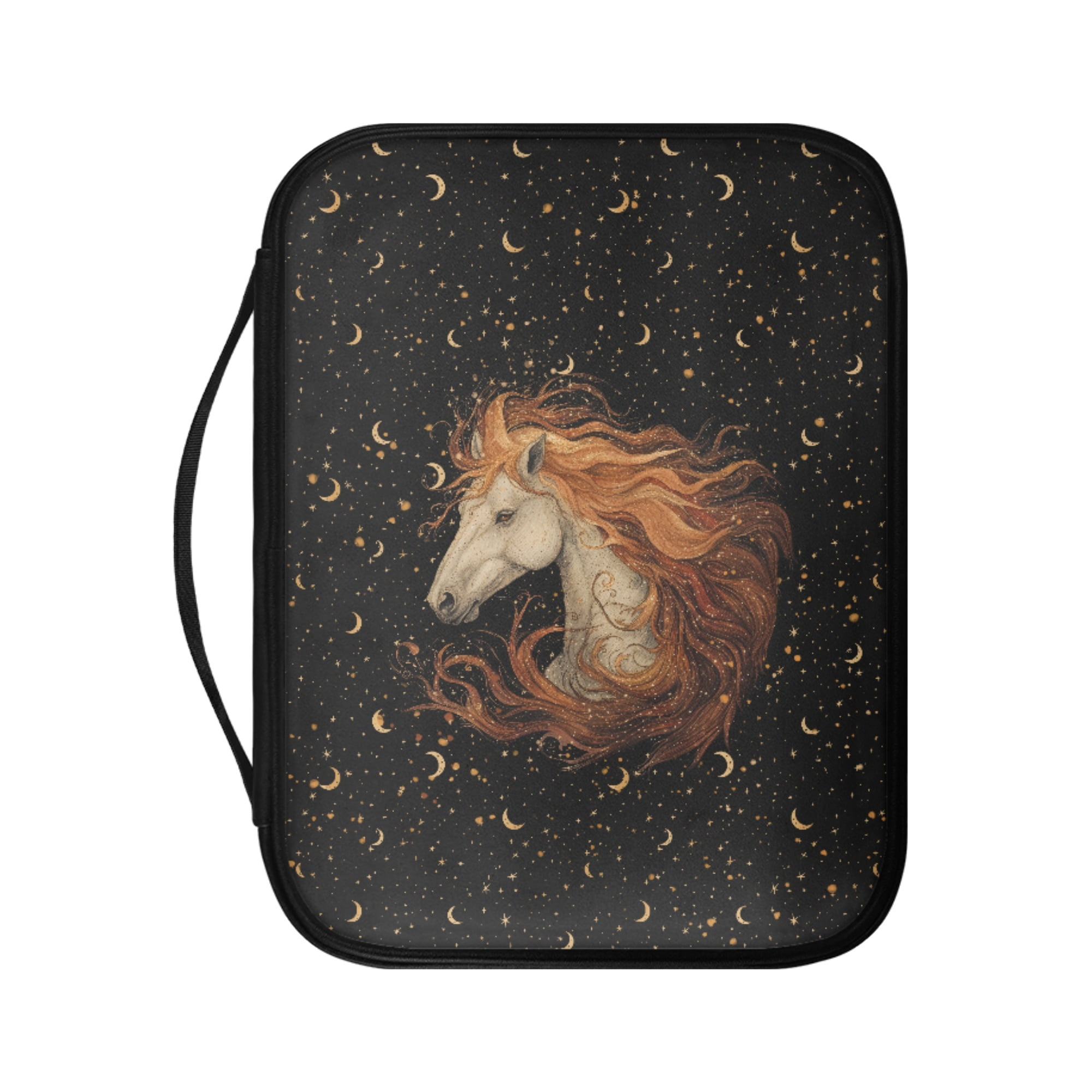 FKELYI Vintage Horse Moon Star Print Faux Leather Bible Cover ...