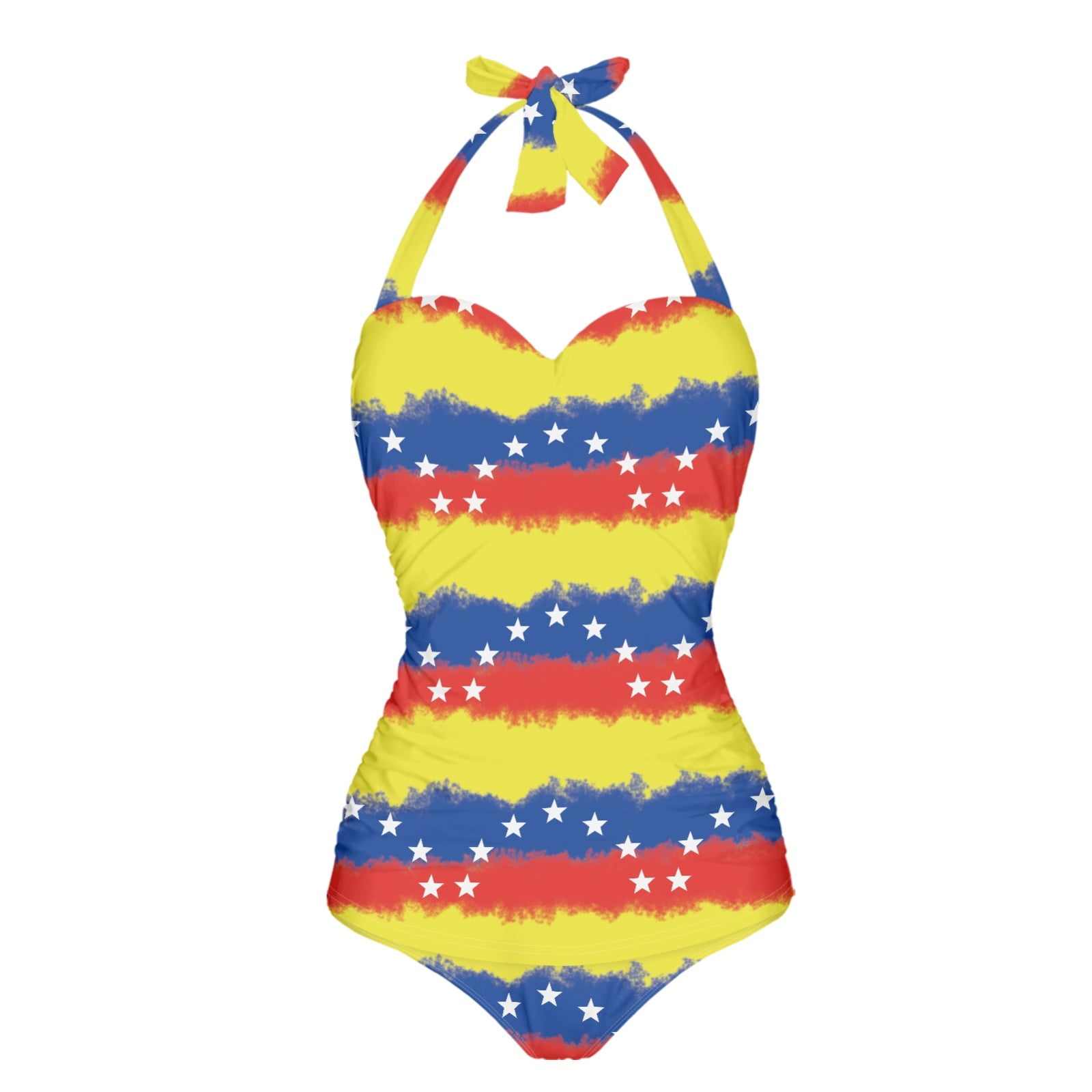 FKELYI Vintage Venezuela Flag Star Print Women Swimsuits One Piece ...