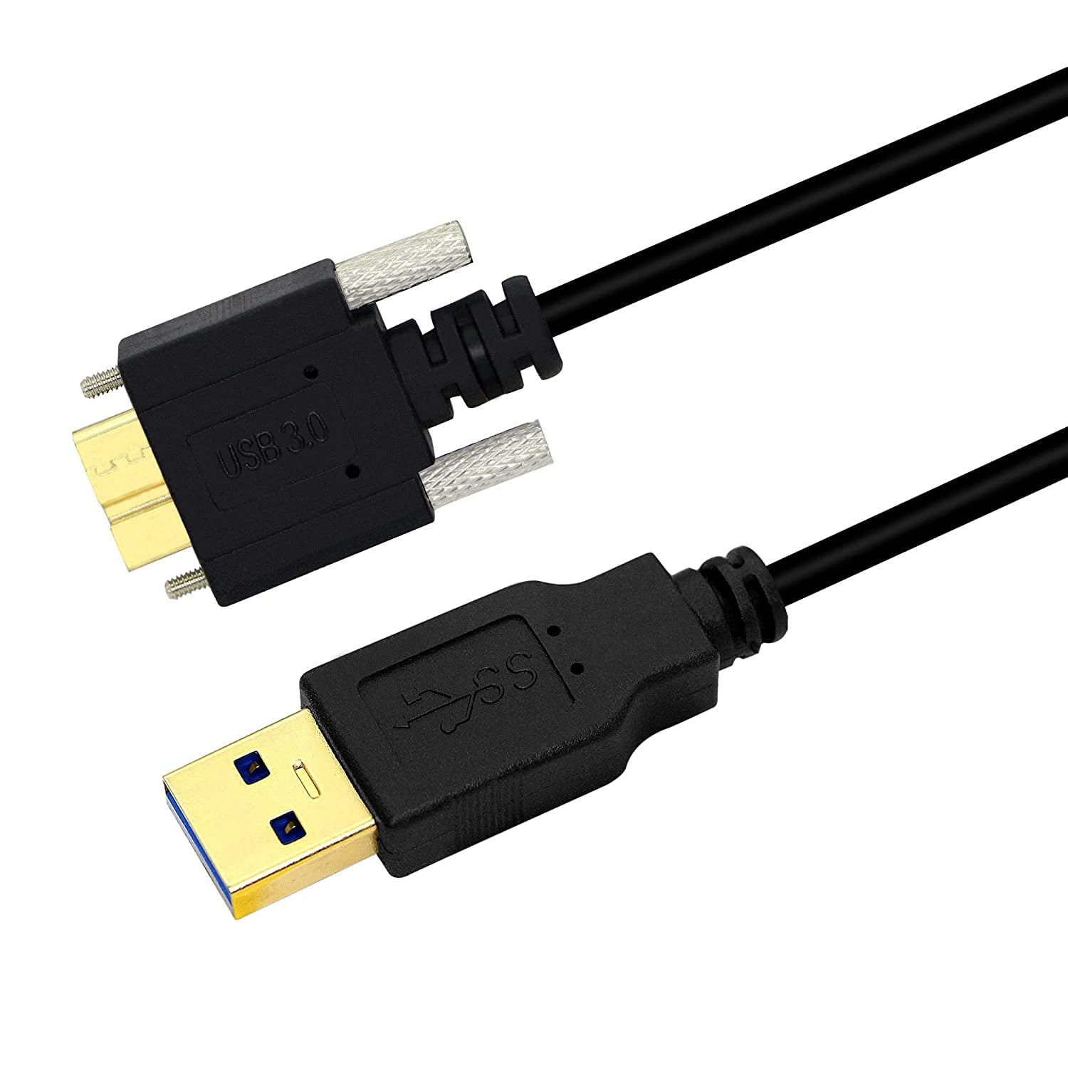 FKFISD-3M USB 3.0 A Male to Micro B Male Cable with Locking Screws for ...