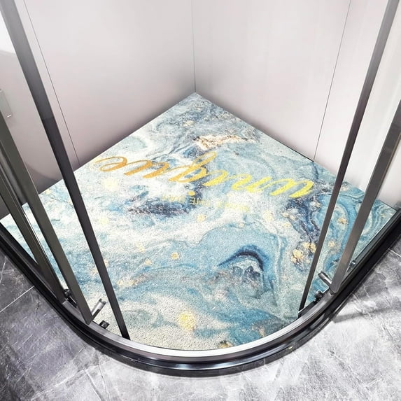 FKFISD-Anti Slip Corner Shower Mat with Drainage Holes, PVC Loofah ...