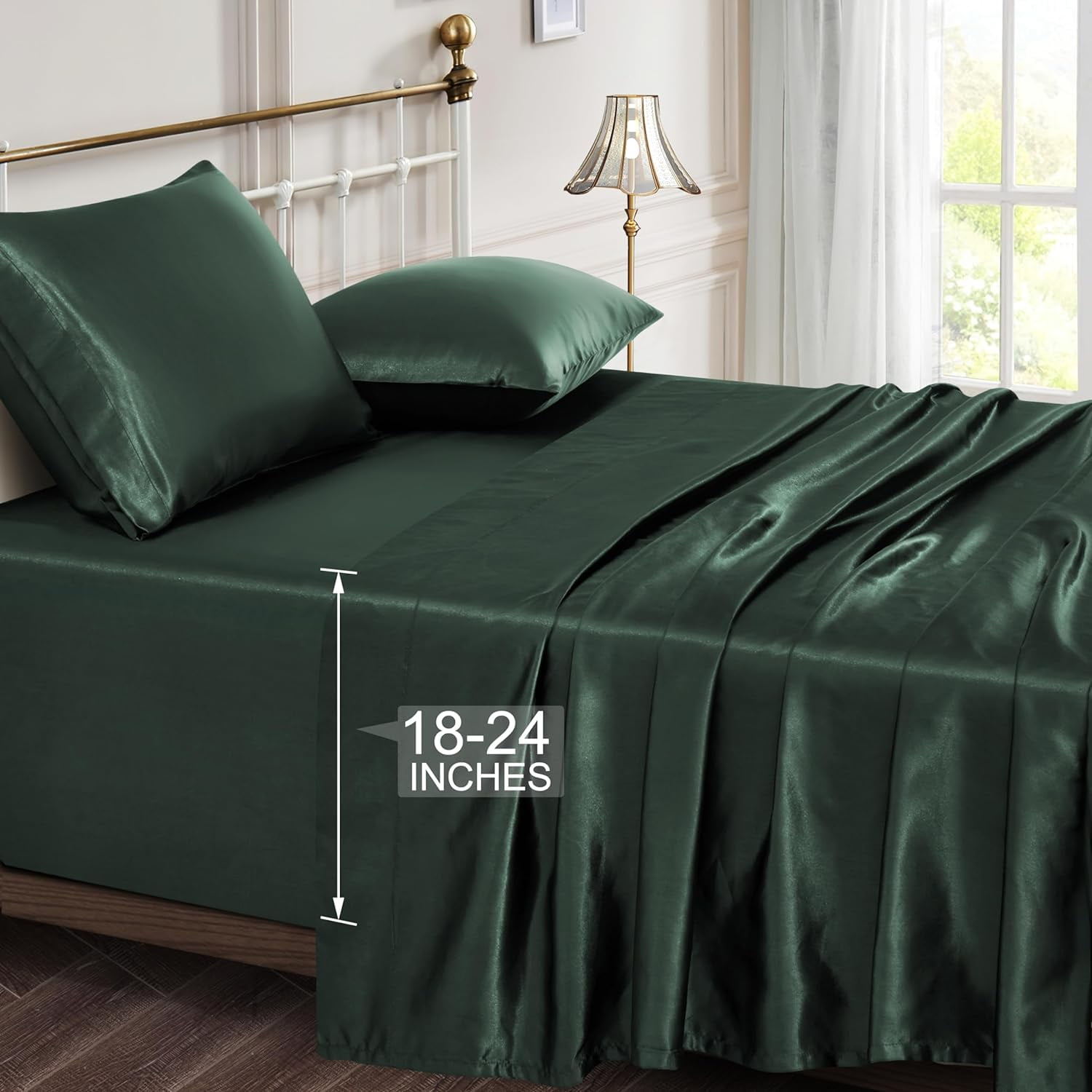 FKFISD-Extra Deep Pocket Full Sheet Sets - Cooling & Silky Satin Full ...