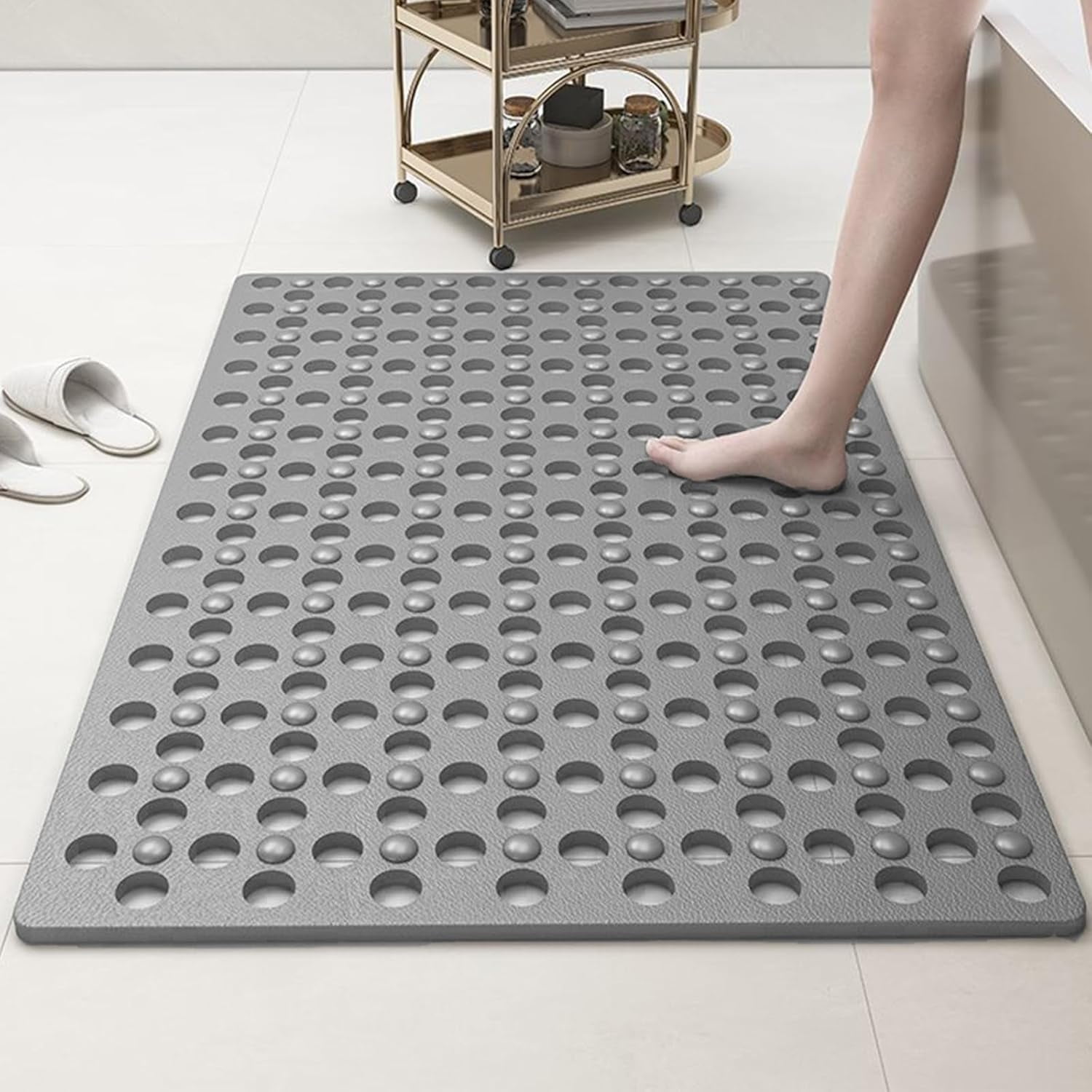 FKFISD-Nonslip Bathtub Mat 27 x 14 Inch Soft BathMat Bathroom Shower ...