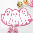 FKFISD-Pink Halloween Bath Rug Ghost Tufted Rug Goth Boo Spooky ...