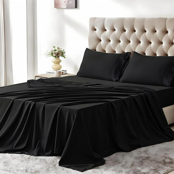FKFISD-Queen Sheet Set-4pc Luxury Hotel Soft Bed Sheet Set, 100% ...