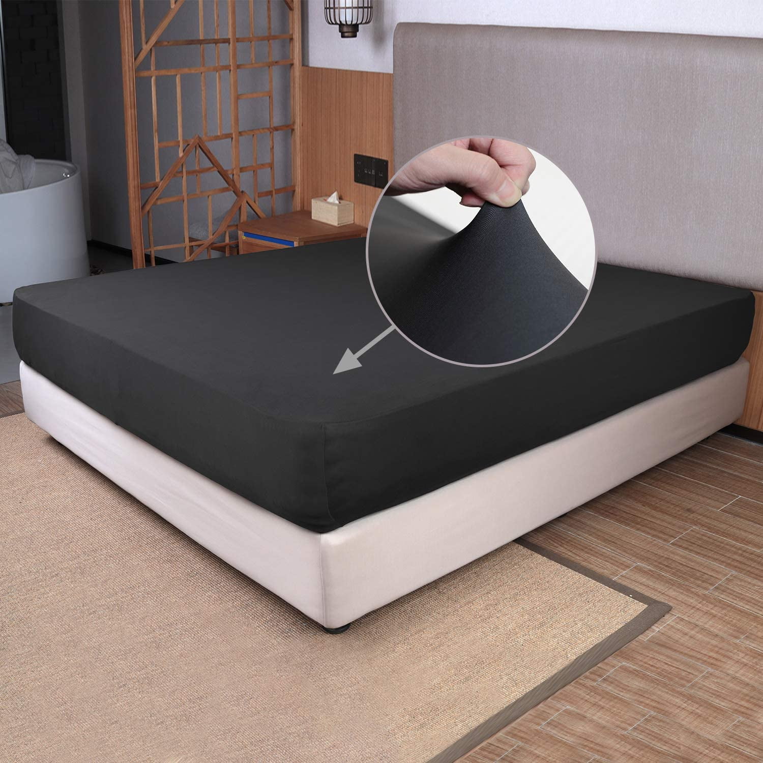 FKFISD-Stretch Full/Full XL Size Fitted Sheet Only - 4-Way Stretchy ...