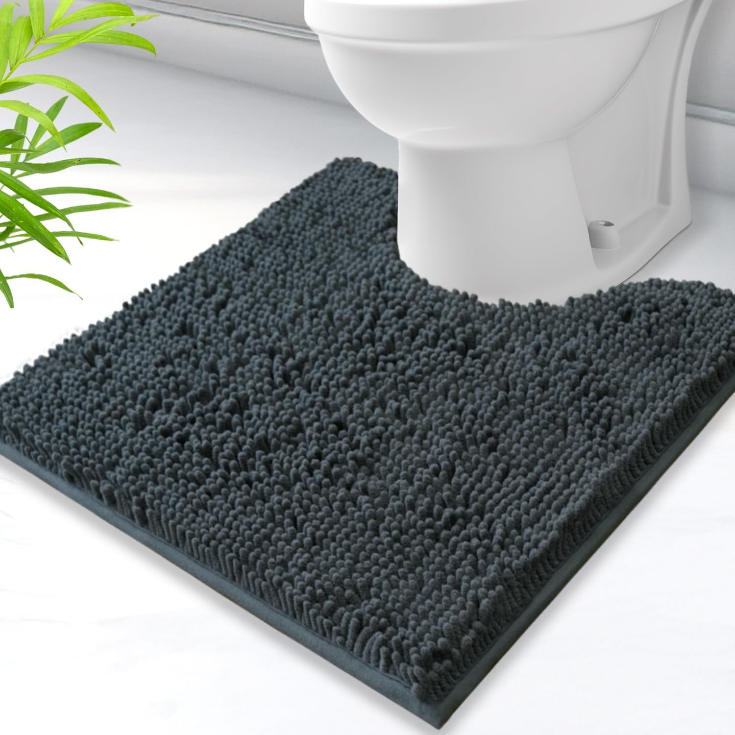 FKFISD-Toilet Rugs U-Shaped,Super Absorbent Chenille Bathroom Rugs and ...