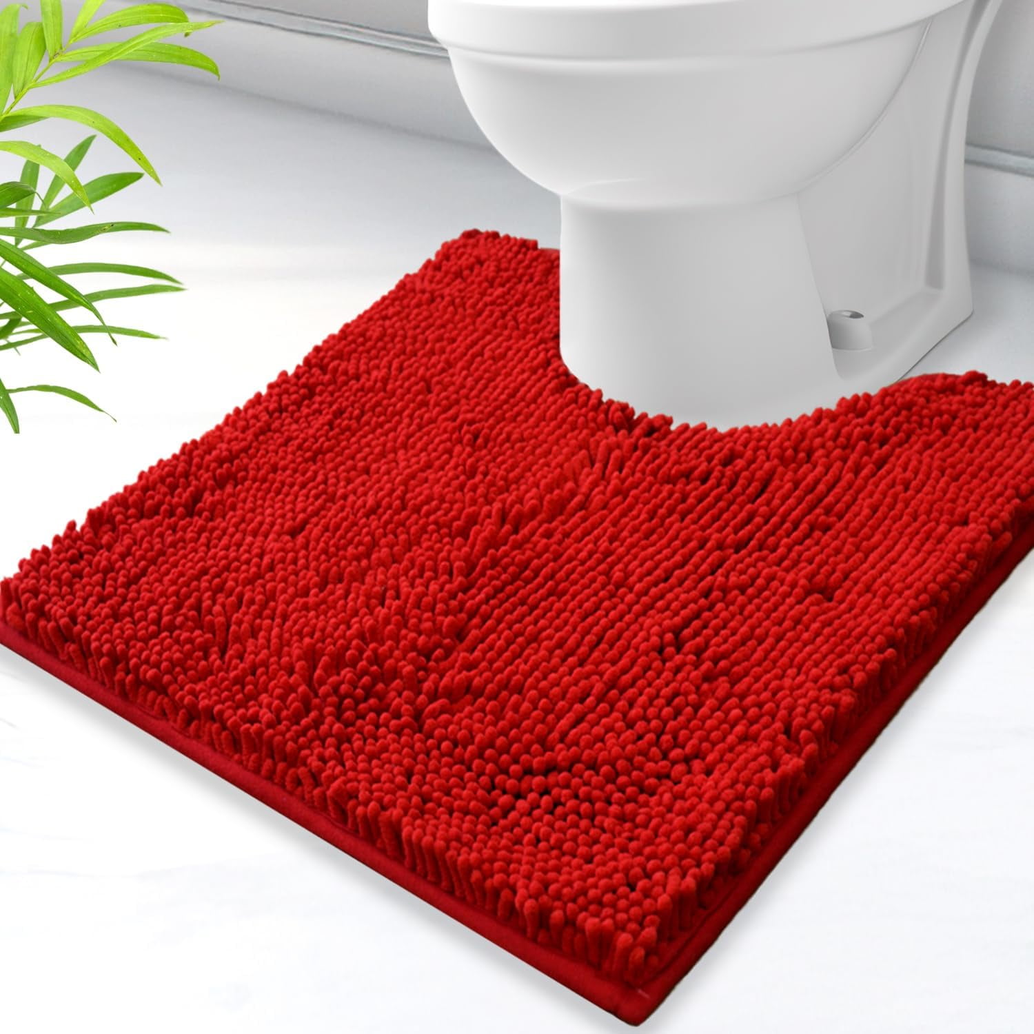 FKFISD-Toilet Rugs U-Shaped,Super Absorbent Chenille Bathroom Rugs and ...