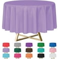 FKHDGF-12 Pack Lavender 84 Inch Disposable Plastic Tablecloths Round ...
