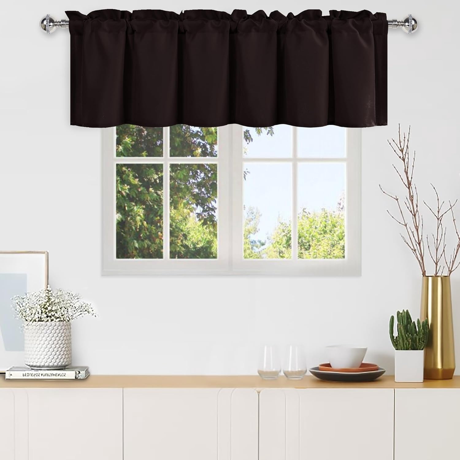 FKHDGF-Basement Window Curtains for Small Window, Kitchen Valance 18 ...