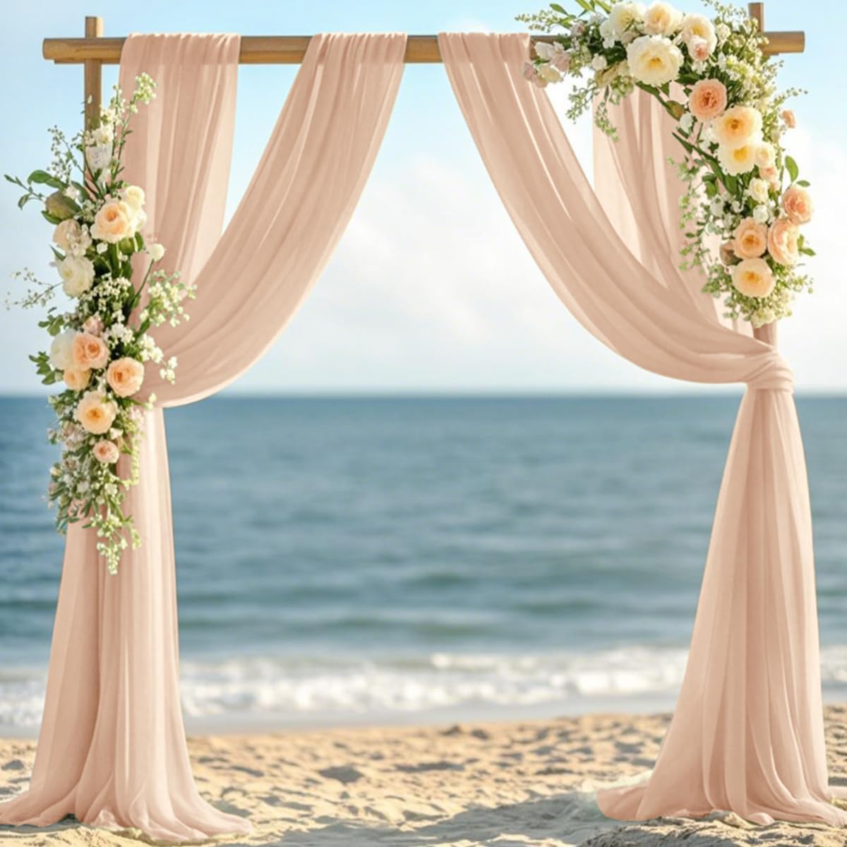 FKHDGF-Nude Fall Sheer Elegant Arch Draping Fabric Outdoor 1 Panel 29 ...