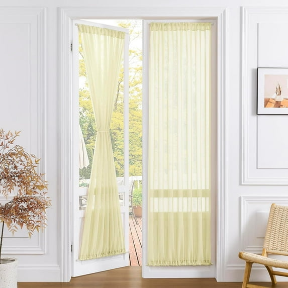 FKHDGF-Sheer Door Curtain Closet Linen Textured Curtains Sheer Doorway ...