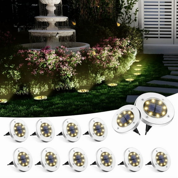 Solar Pathway Lights Outdoor IP65 , 6 Pack 3000K LED Auto /Off Walkway ...