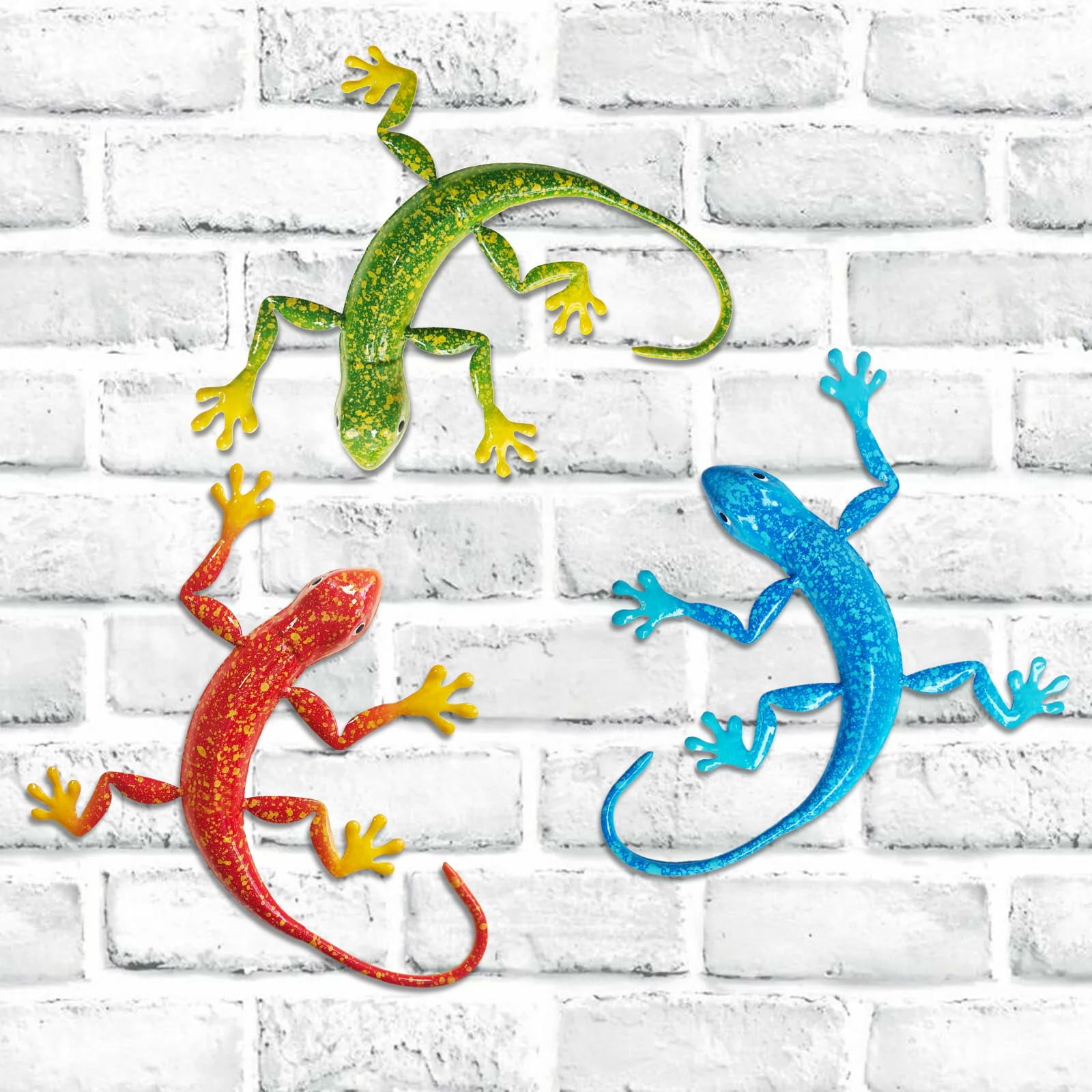 FKKsparkler Gecko Wall Decor Metal 3D Metal Lizard Wall Art Sculpture ...