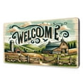 FKKsparkler Rustic Farmhouse Ranches Welcome Sign - 16" Wood Wall Decor ...