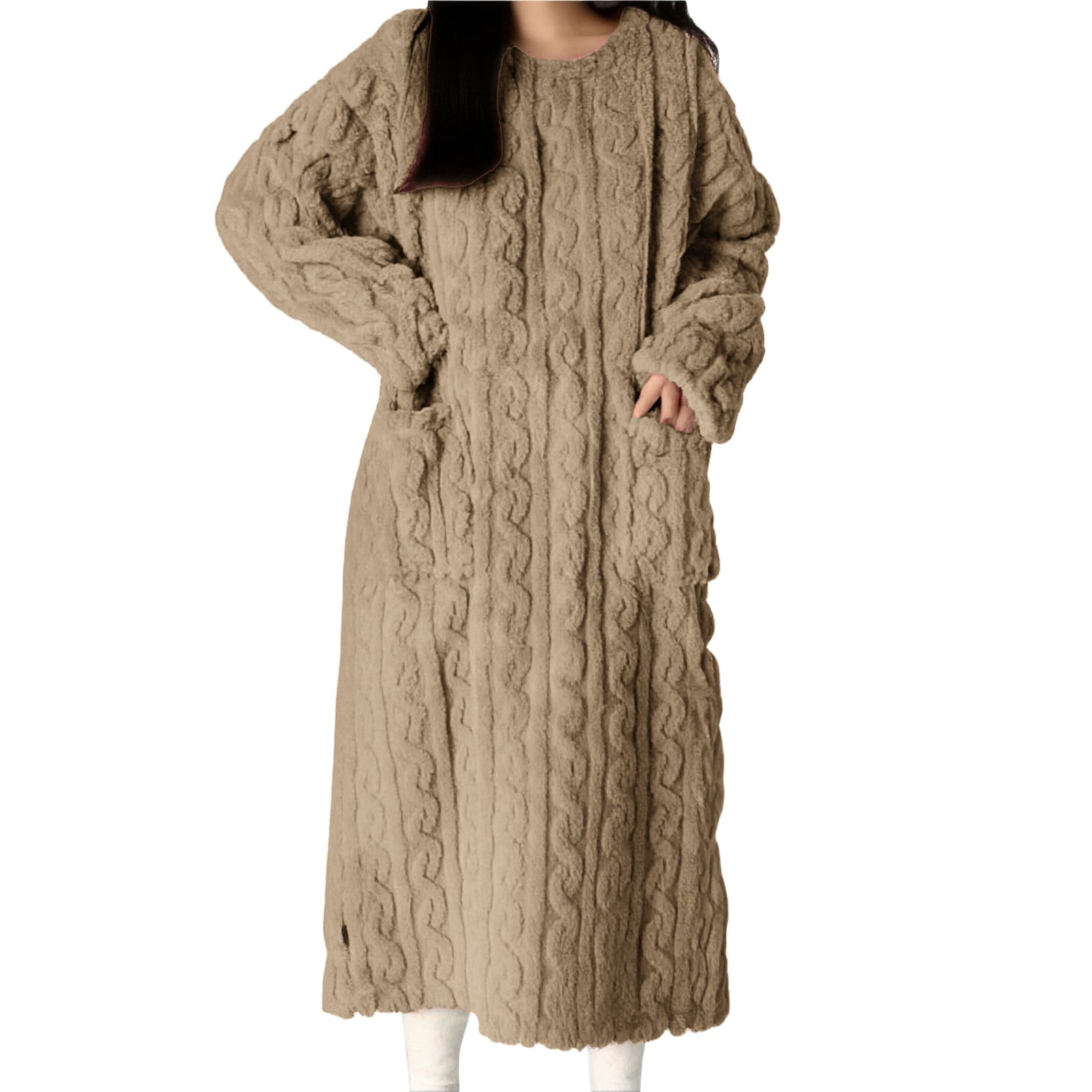 FKMJH Short Robes for Women Shower Robe for Women Ladies' Flannel Plush ...