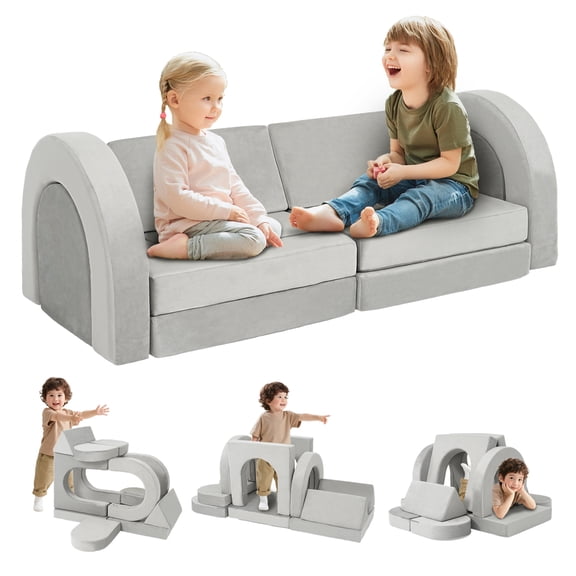 UNICOO® –Kids Sofa, 2-in-1 Double Set Sofa Convert to Table & 2 Chairs ...