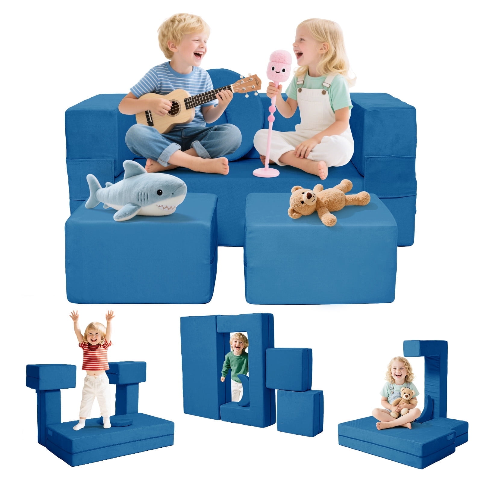 FKS LIFE Modular Kids Sofa Toddler Couch Foam Armchair for Kids ...