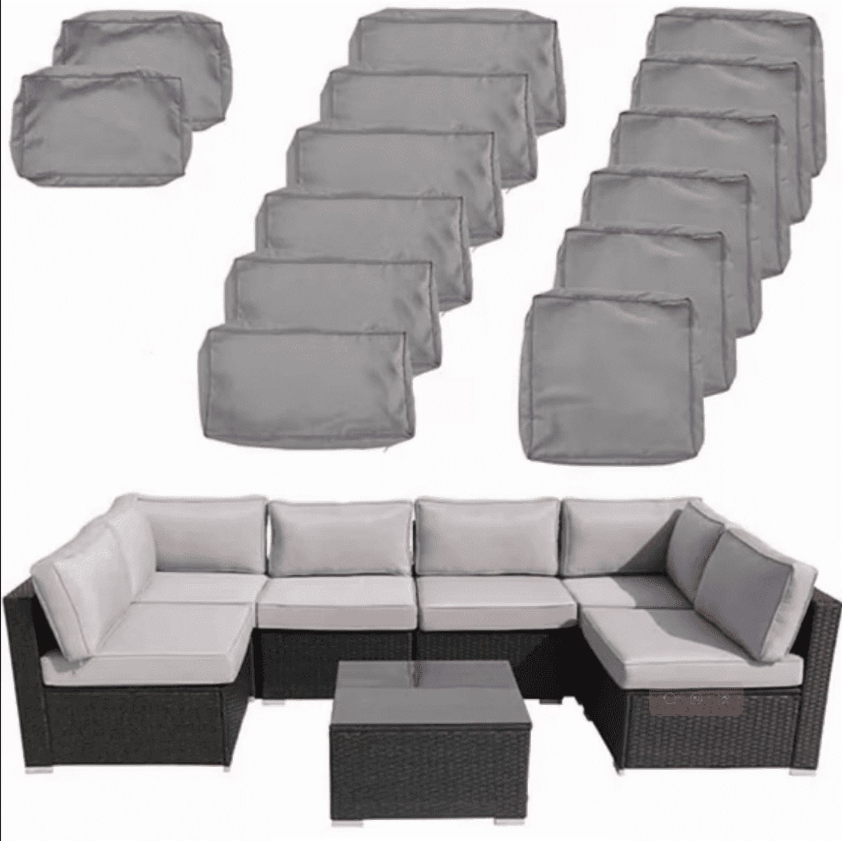 FKS LIFE Patio Cushion Covers Replacement Outdoor Patio Seat Cushion ...