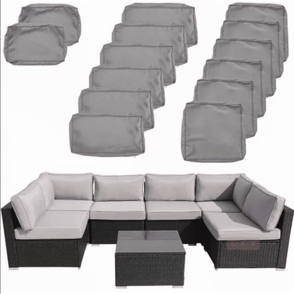 FKS LIFE Patio Cushion Covers Replacement Outdoor Patio Seat Cushion ...