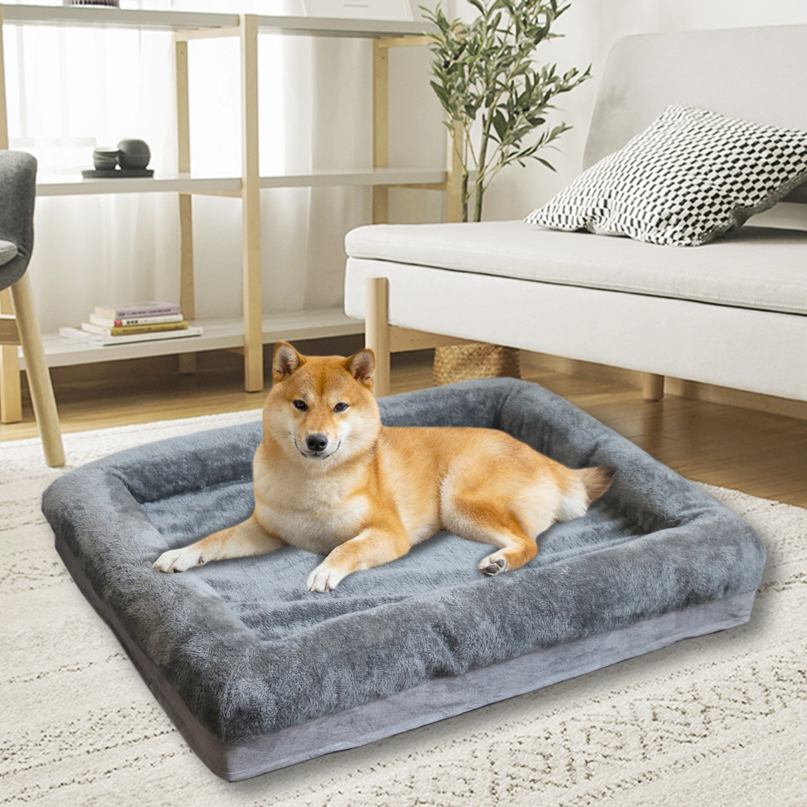 Snoozer Luxury Overstuffed Corner Dog Bed - Walmart.com