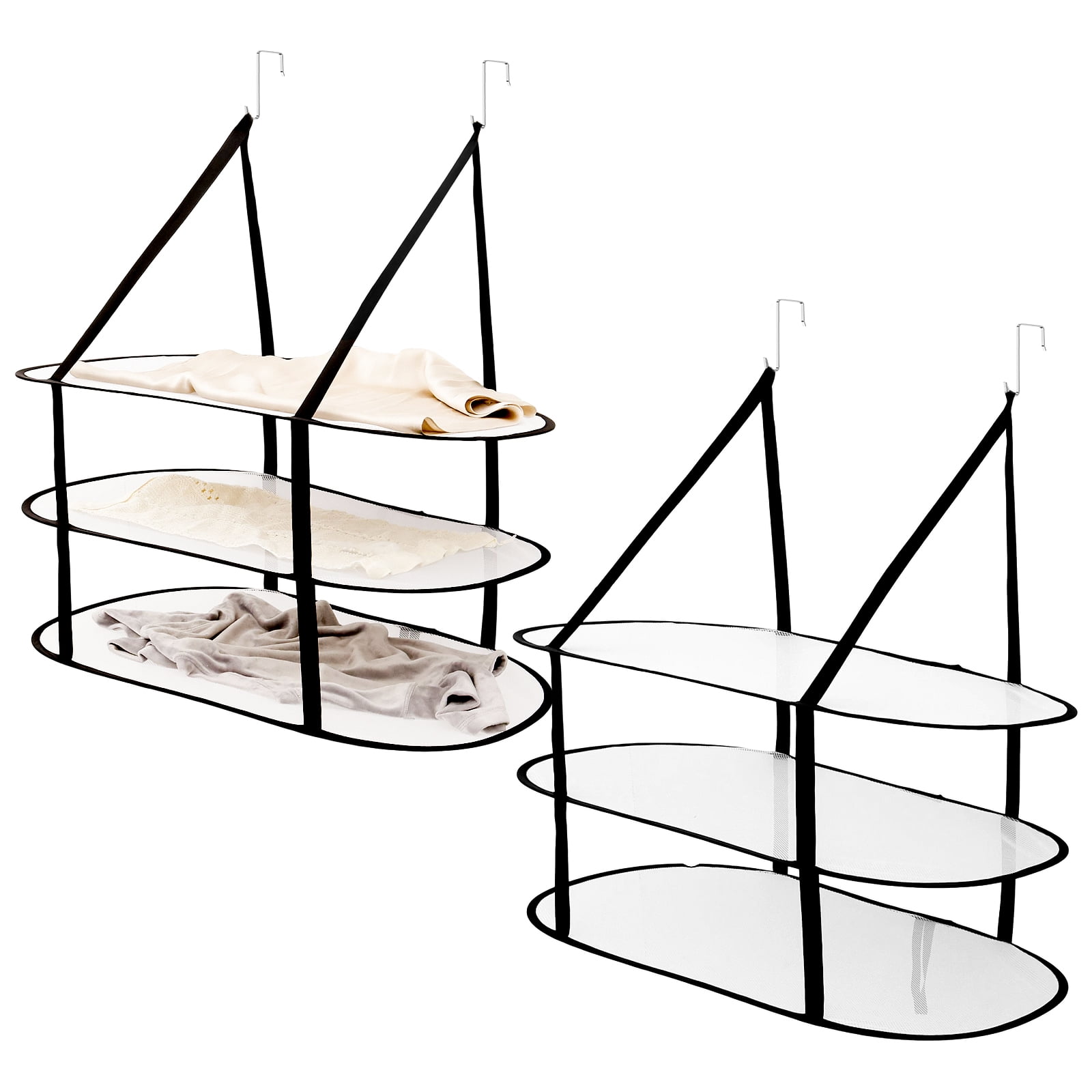 FKSZLL 2 Pcs 3 Tier Sweater Drying Rack Flat Over The Door Folding ...