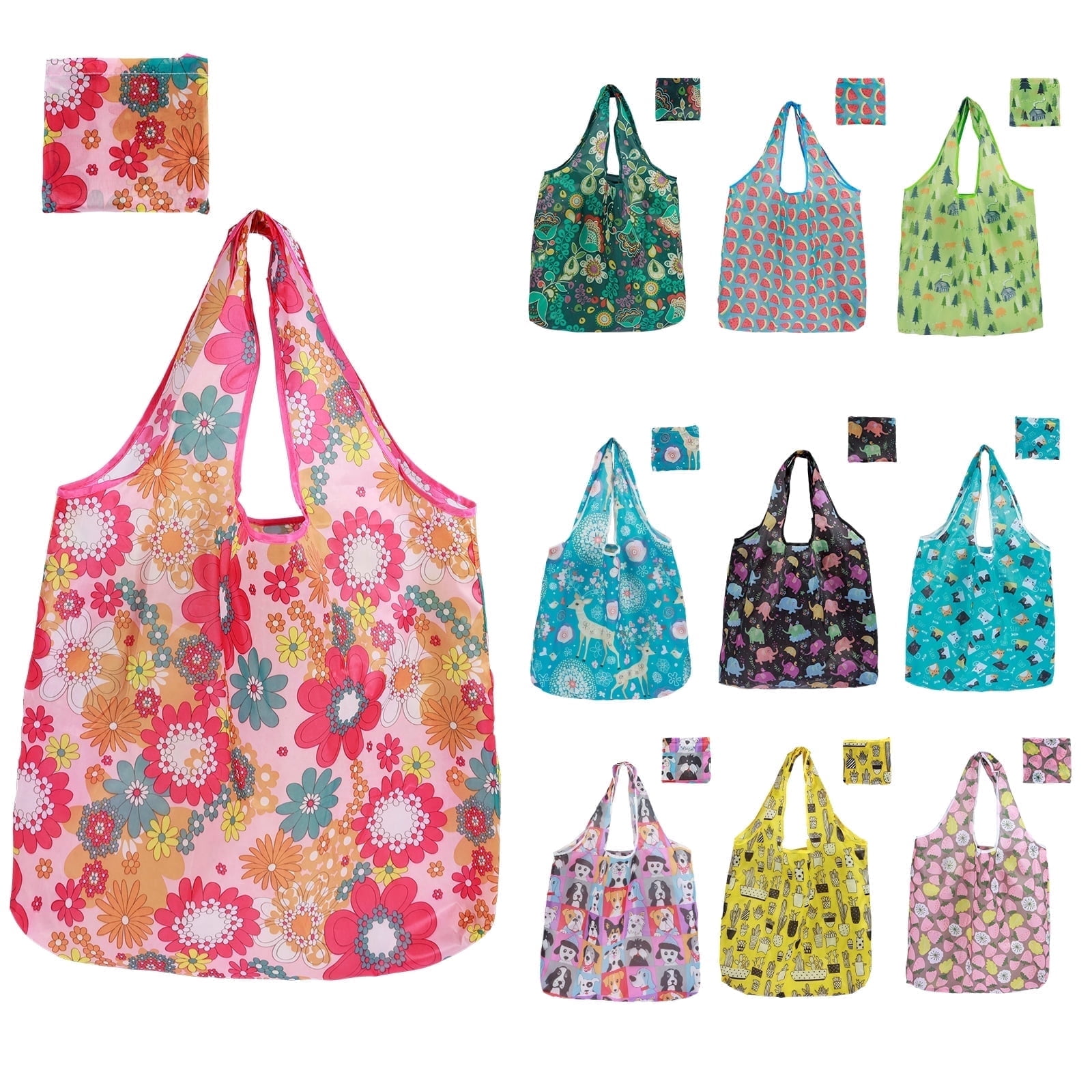 FKSZLL 10 Pack Large Capacity Shopping Bags, Reusable and Foldable ...