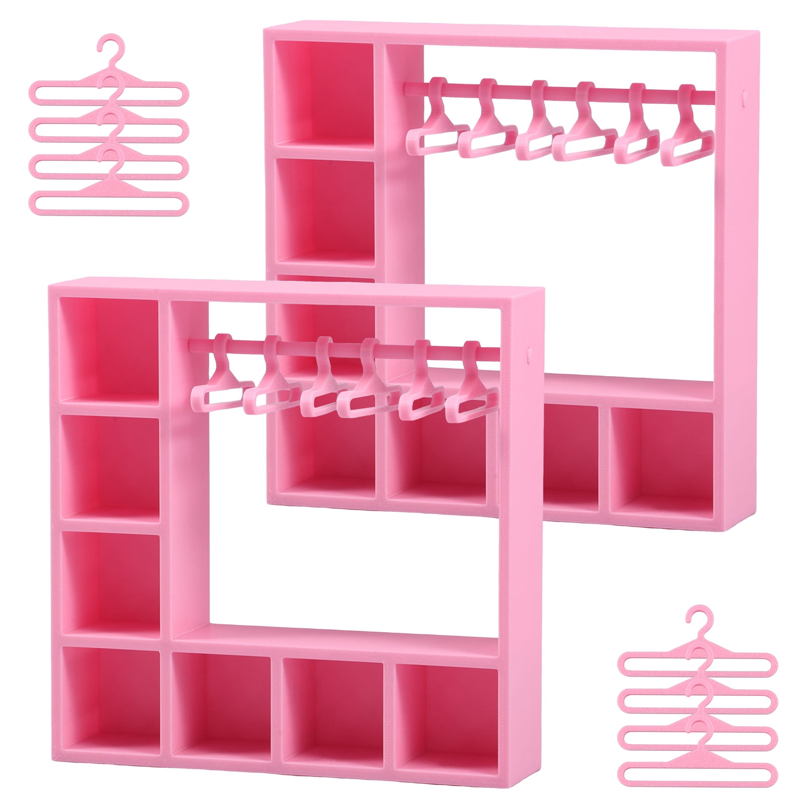 FKSZLL 2Pcs Doll Clothes Closet Doll Plastic Wardrobe Dollhouse Closet ...