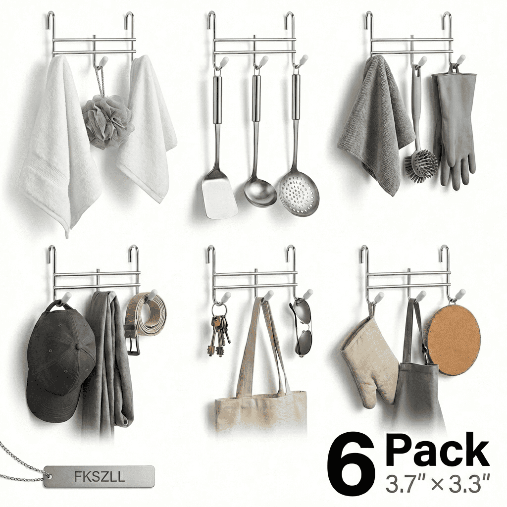 FKSZLL 6Pcs 3 Hook Attachment for Wire Shelving Multipurpose Iron ...