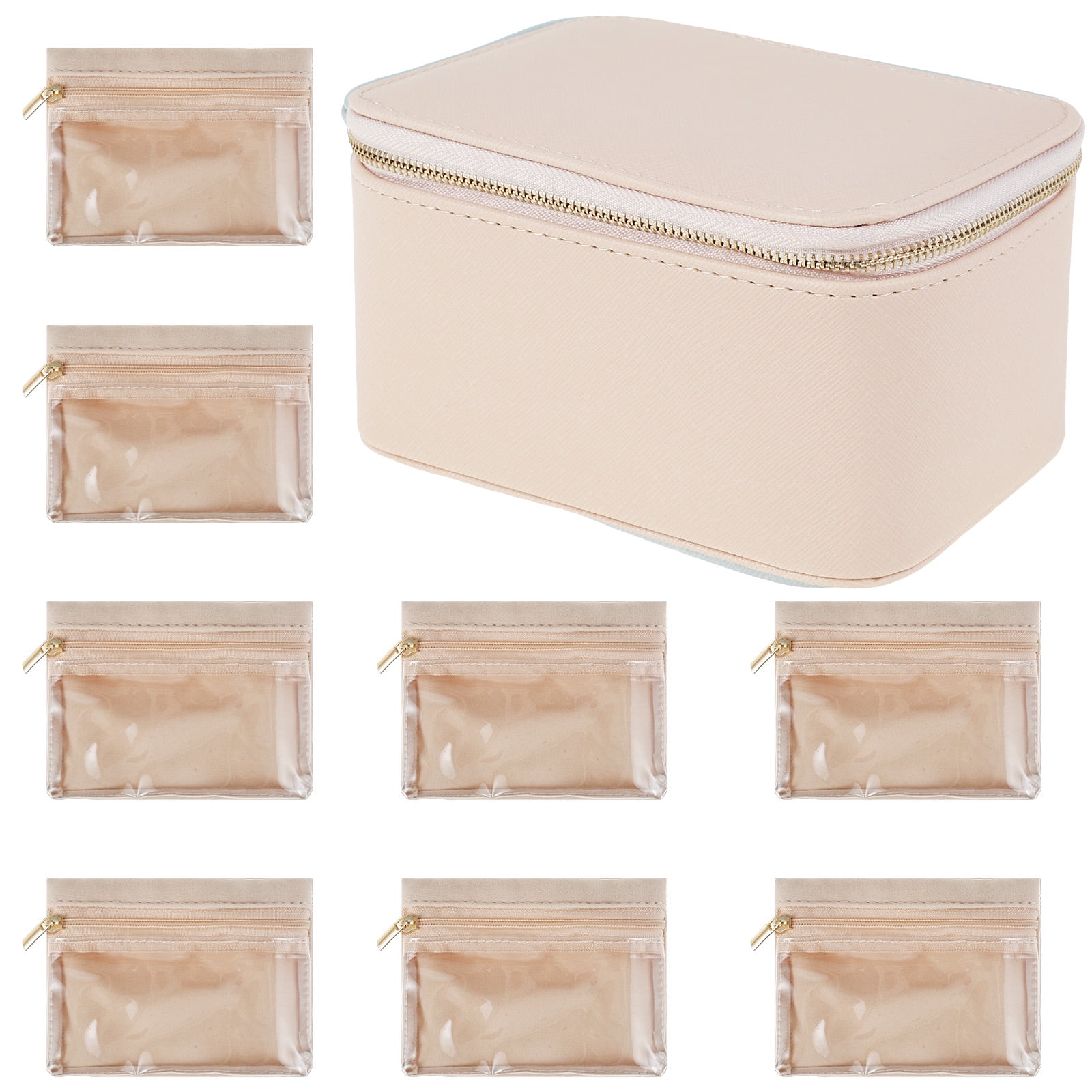 FKSZLL Travel Jewelry Organizer Case, Jewelry Storage Box with 8 Small ...