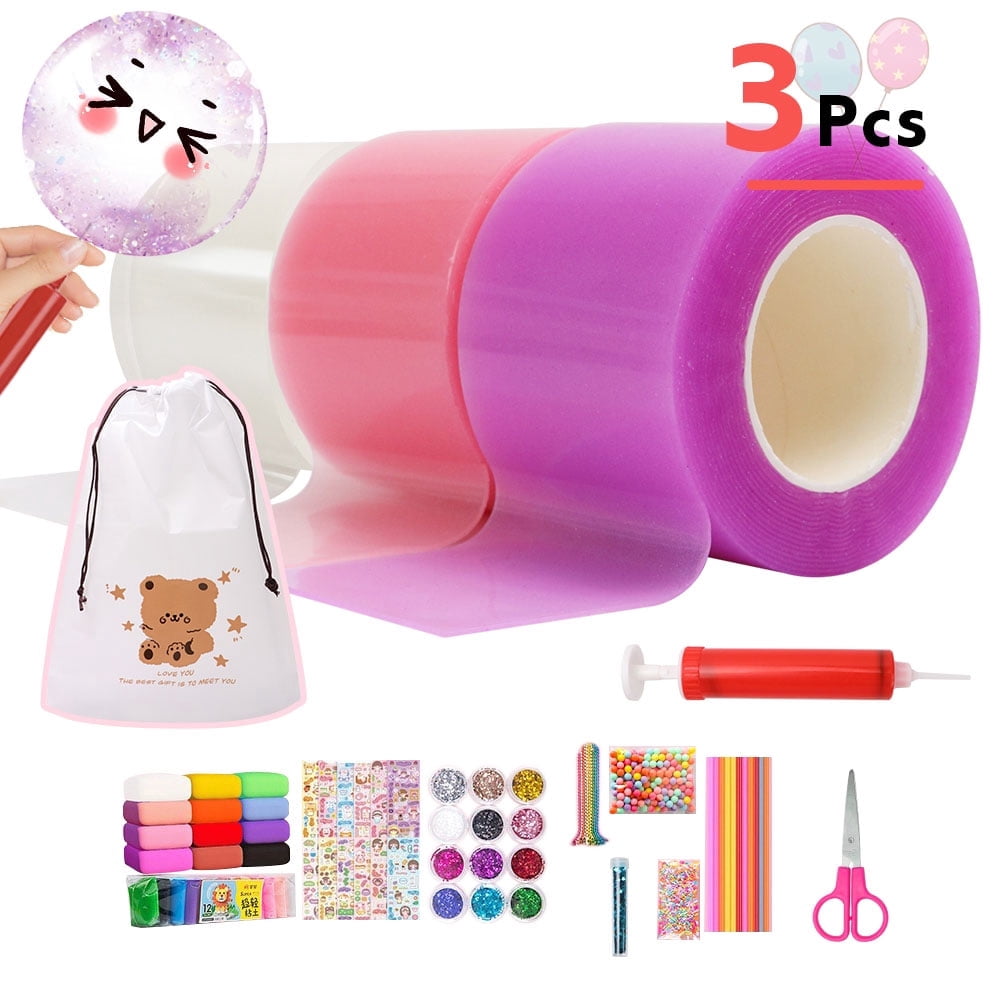FKTOY Nano Bubble Tape Kit with Glitter and Inflator, Nano Tape DIY ...