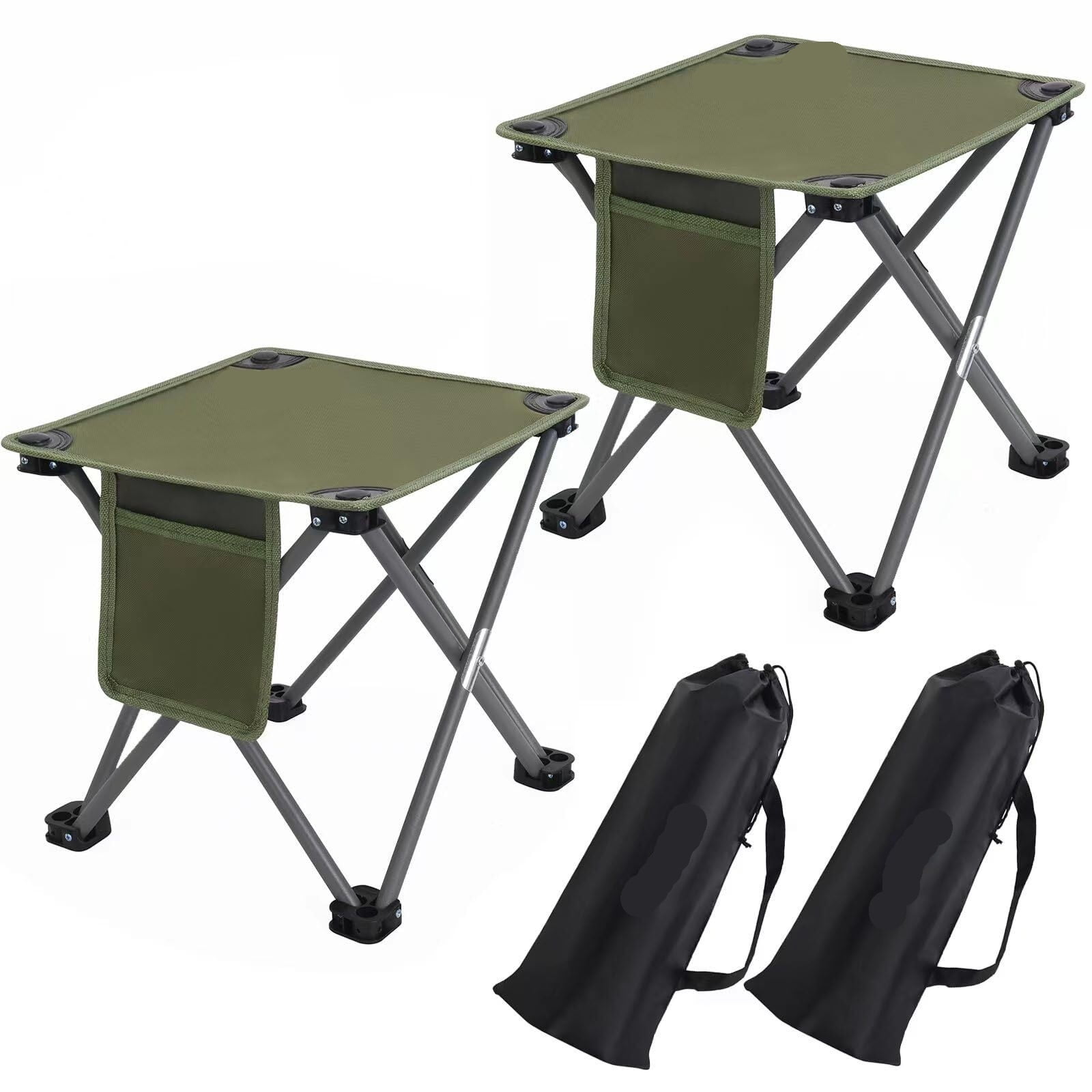 FL 2 Pack Camping Stool,Portable Folding Compact Lightweight Stool Seat ...
