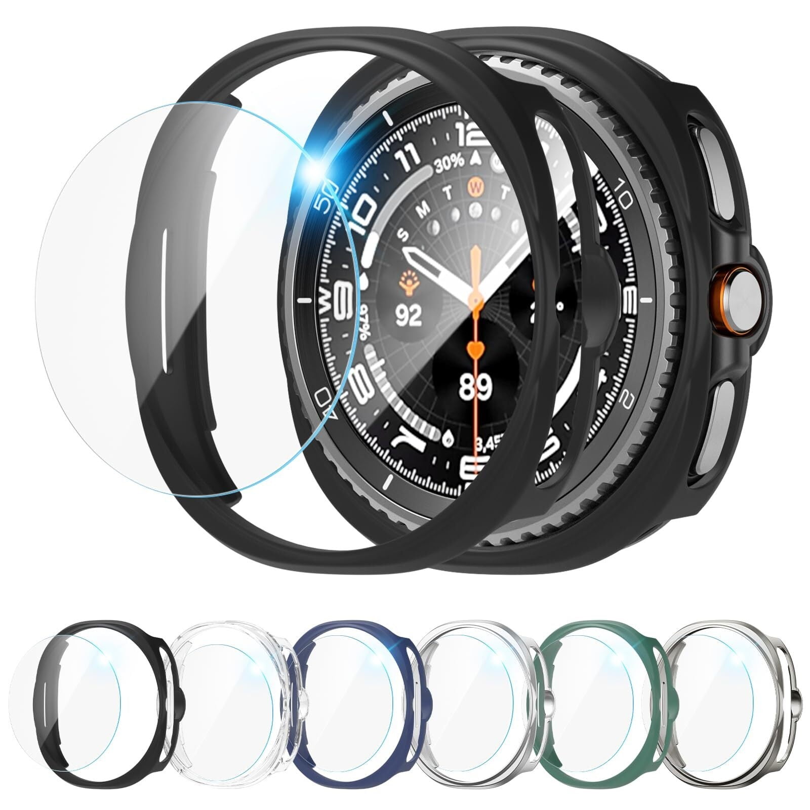 FL 2PCS For Samsung Galaxy Watch 8 40mm Screen Protector Case, Hard PC ...