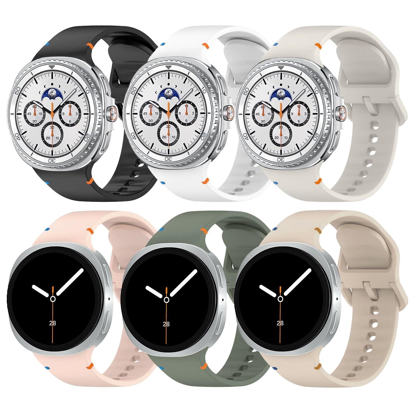 FL 6 Pack Bands Compatible with Samsung Galaxy Watch 8 40mm 44mm 8 ...