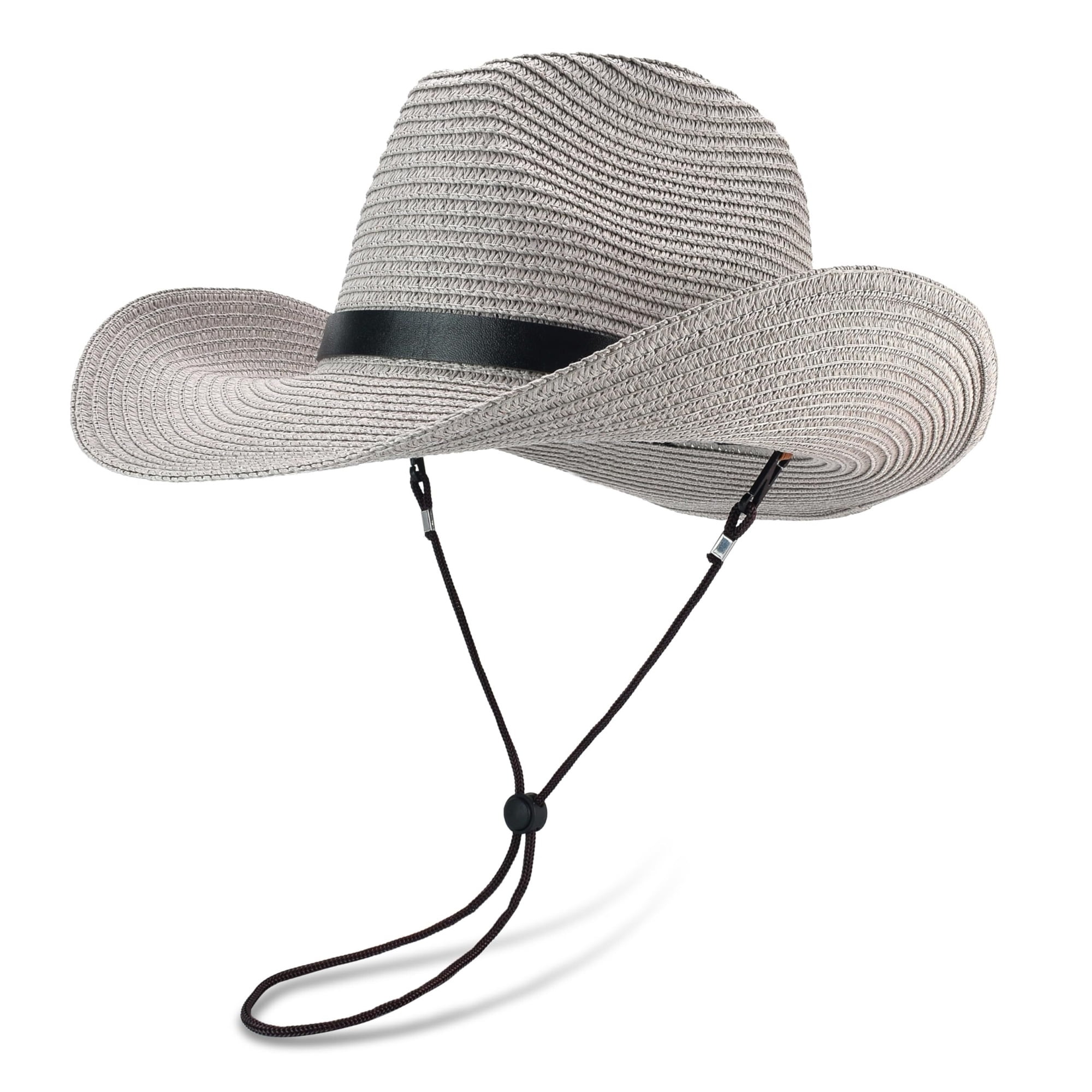 FL Adjustable Straw Cowboy Hat for Men Women, Western Cowgirl Hat ...