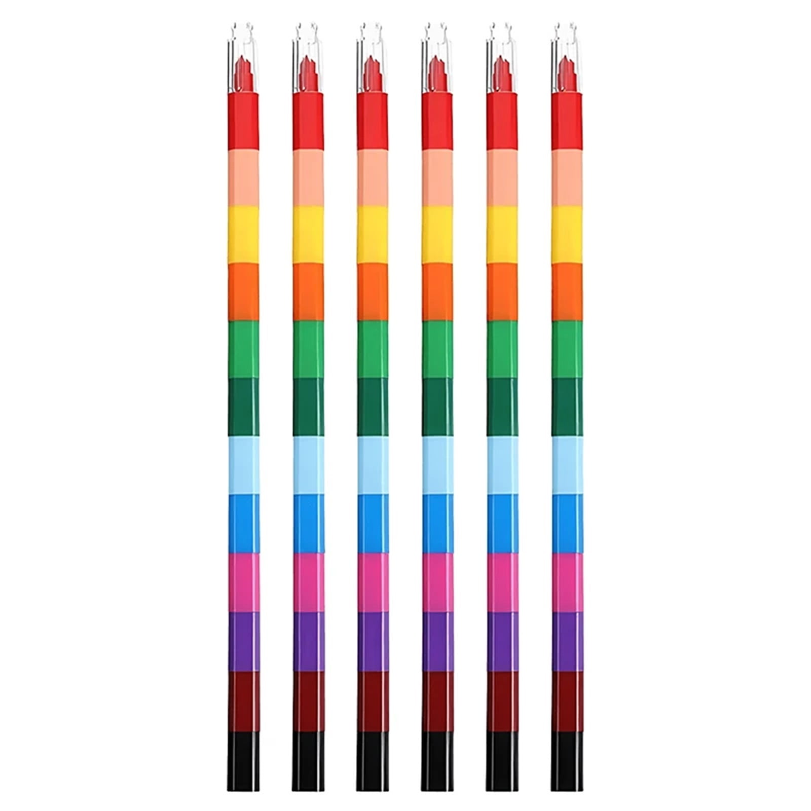 FL Building Block Crayons Fun Rainbow Color Stackable Drawing Crayons ...