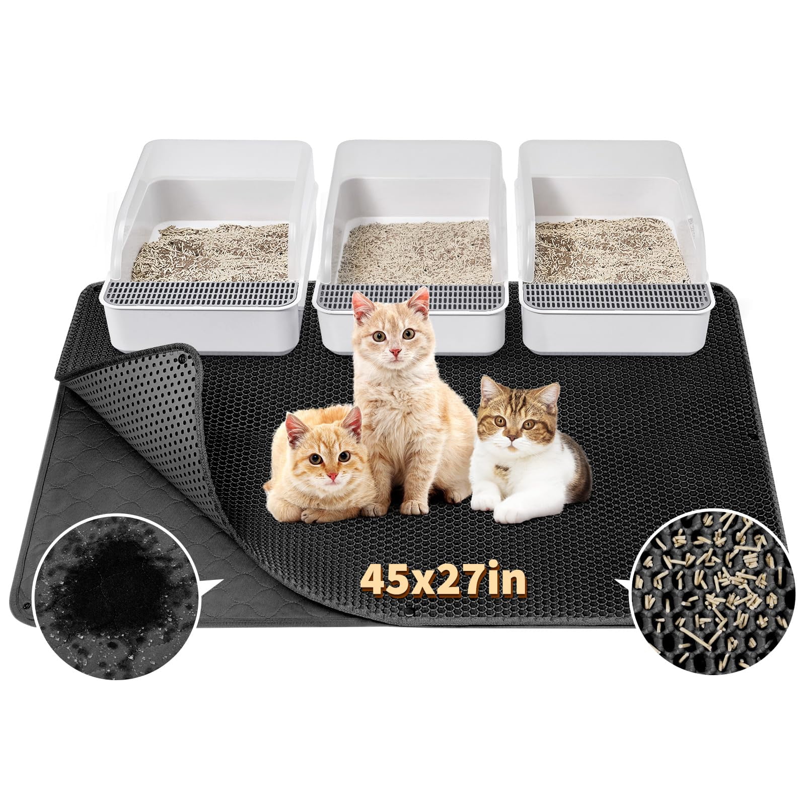 FL Cat Litter Mat - Extra Large XL 45"x 27" Cat Litter Trapping Mat ...