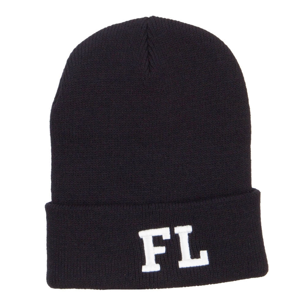 FL Florida State Embroidered Cuff Beanie - Black OSFM - Walmart.com